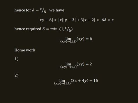 Limit And Continuity For The Function Of Two Variables Pptx