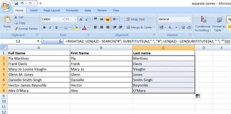 วิธีแยกชื่อและนามสกุลใน Excel