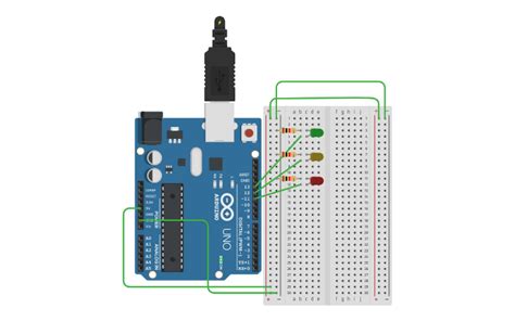 Circuit Design Exercise 1 Traffic Light A Tinkercad