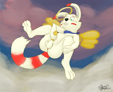 Rule 34 Angel Anthro Anus Ass Balls Buckteeth Cloud Genitals Green Eyes Halo Hi Res Kerchief
