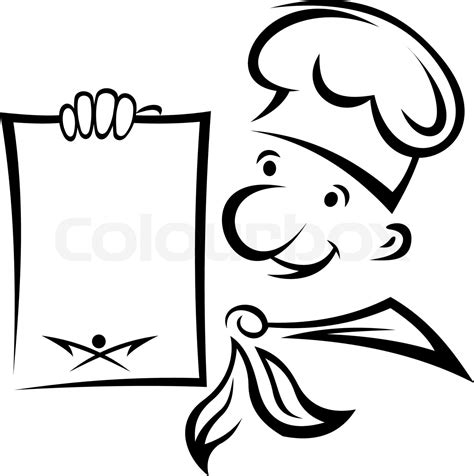 Cheerful Chef With Menu Stock Vector Colourbox