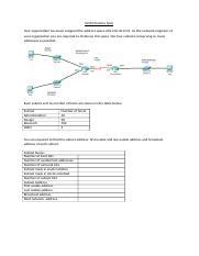 VLSM Subnetting Practice Docx VLSM Practice Quiz Your Organization Has Been Assigned The