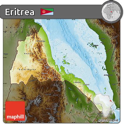 Free Physical Map Of Eritrea Darken Land Only