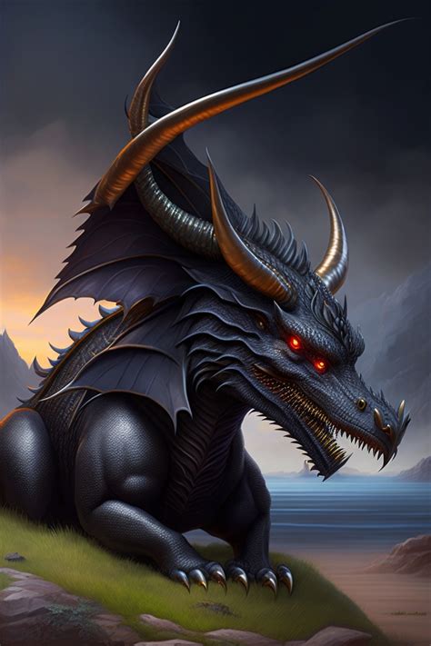 Lexica A Black Dragon Detailed Fantasy Scary Realistic