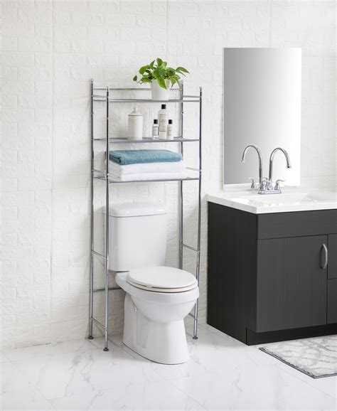 Mainstays Over The Toilet Storage 3 Shelf Bathroom Space Saver Chrome