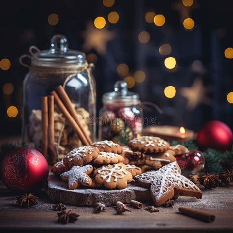 Christmas Cookie Decorations Right Festive Illustration 2 Stock Illustration Illustration Of