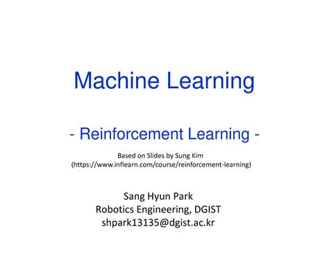 Machine Learning Reinforcement Learning Ac Based On Slides By Sung Kim Studocu