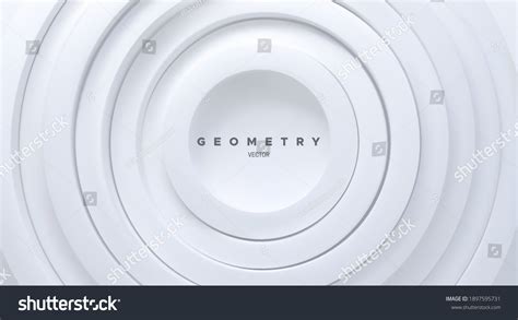 White Concentric Rings Abstract Futuristic Background Stock Vector Royalty Free 1897595731