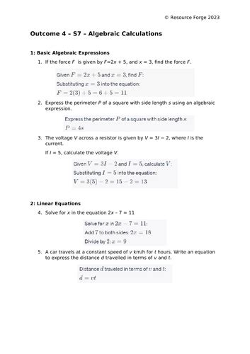 Engineering Maths Algebra Equations And Factorisation Teaching Resources