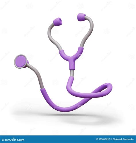 Color Stethoscope In Floating Position Doctor Tool For Initial