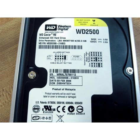 Western Digital WD2500SB-01KBC0 3.5" Hard Drive WD2500 No.2 - New No ...