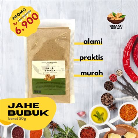 Jual Jahe Bubuk Asli Isi Gram Kualitas Premium Bumbu Dapur Rempah Shopee Indonesia