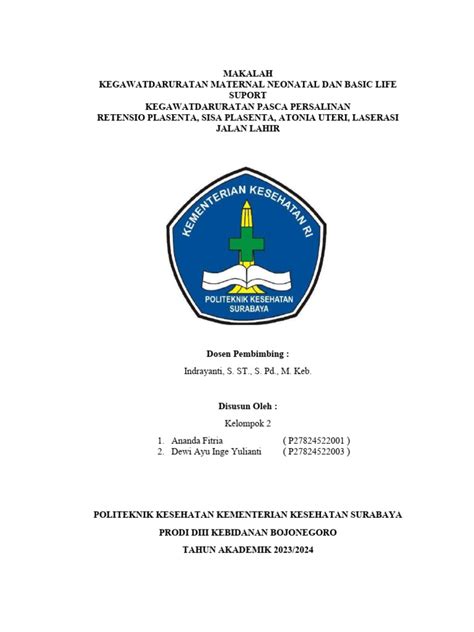 Kegawatdaruratan Persalinan Pdf