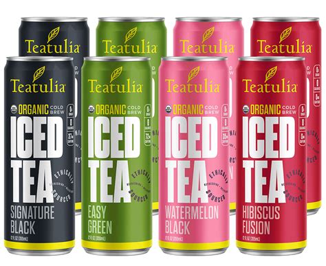 Teatulia Organic Still Iced Tea Variety Pack 8 Slim Cans Desertcart