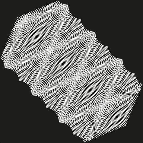 Abstract Wave Pattern Optical Vector Texture Black Warped Grid Dynamic Stripe Shape Stock