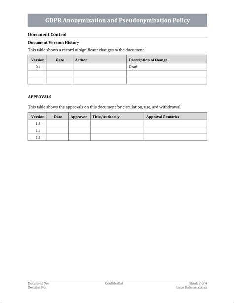 Gdpr Anonymization And Pseudonymization Policy Template It Governance Docs