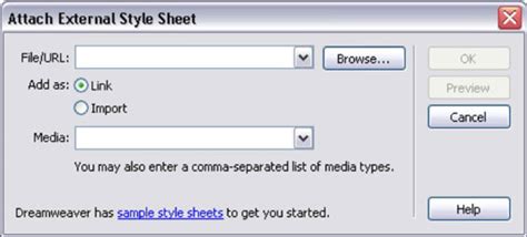 How To Link Cascading Style Sheets Css With Dreamweaver Dummies