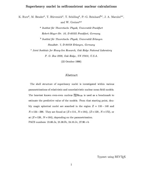 Pdf Superheavy Nuclei In Self Consistent Nuclear Calculations Tanja