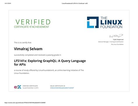 Vimalraj Selvam On Linkedin Finally Certified By The Linux Foundation On Graphql
