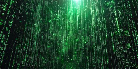 Futuristic Sci Fi Digital Matrix With Glowing Data Streams High Tech