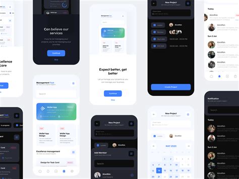 Management Task Mobile Apps UI KIT By Adalahreza For Vektora On Dribbble