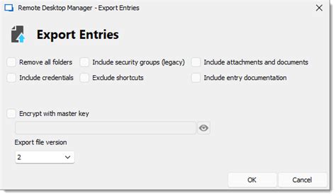 Export And Import Entries Devolutions Documentation