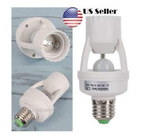 Screw In Motion Detector Sensor Light Socket 360° Up To 25 Led