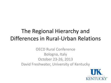 Pdf The Regional Hierarchy And Differences In Rural Urban Ii Presentationspdf · The