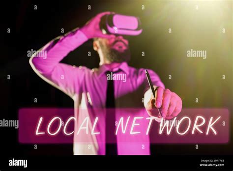Text Sign Showing Local Network Concept Meaning Intranet Lan Radio