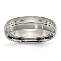 Chisel Titanium Brushed Center 6mm Grooved Band Sophia Jewelers