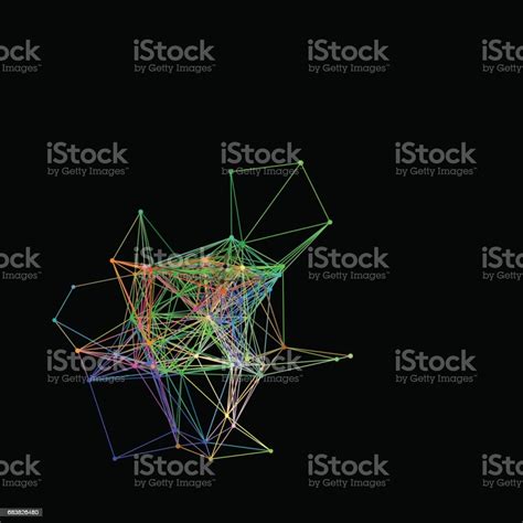 선과 점 들에서 추상 영역입니다 검은 배경에 고립 0명에 대한 스톡 벡터 아트 및 기타 이미지 0명 3차원 형태 검은색