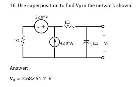 solved use superposition to find v0 ﻿in the network