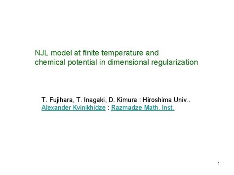 Njl Model At Finite Temperature And Chemical Potential