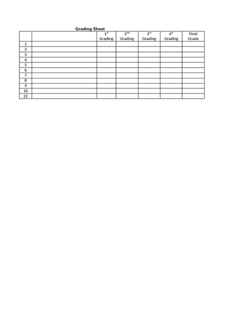 Grading Sheet Pdf