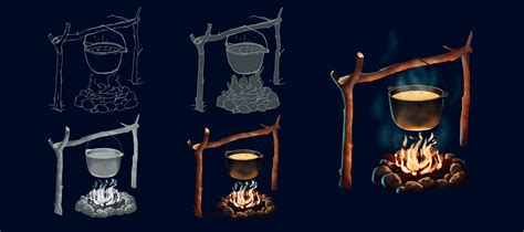 2d game objects equipment for tourism behance