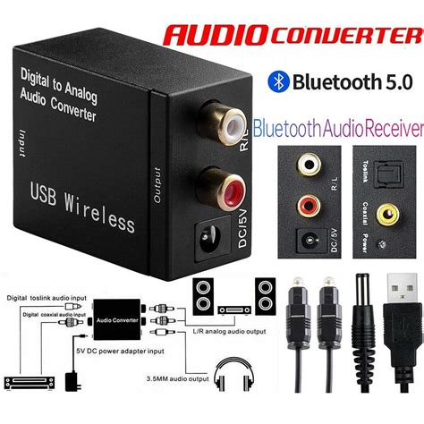 Youloveit Digital To Analog Audio Converter Converts Coaxial Or Toslink Digital Audio Signals