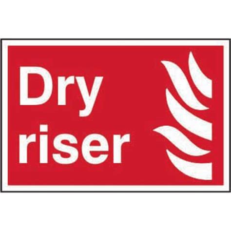 Dry Riser Sign Self Adhesive Semi Rigid Pvc 300mm X 200mm Rsis