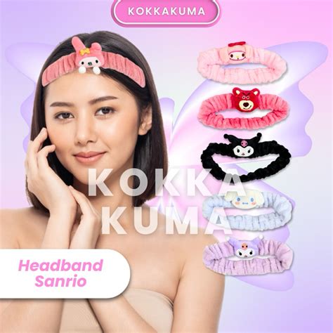 三麗鷗頭巾頭巾可愛護膚頭帶 Cinnamoroll Lotso Kuromi My Melody 角色舒適彈性橡膠不傷 蝦皮購物