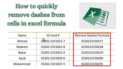 How To Quickly Remove Dashes From Cells In Excel Formula Youtube