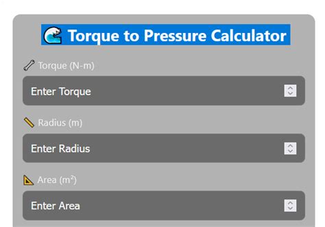 Torque To Pressure Calculator CFM Calculator