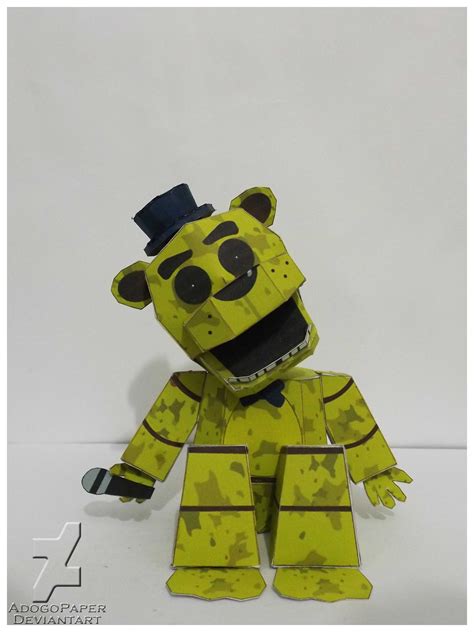 Fnaf Papercraft Withered Golden Freddy Confira Ameus Papercrafts Do