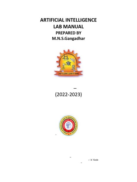 artificial intelligence lab manual pdf