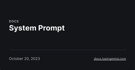 System Prompt