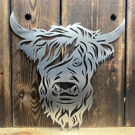 Scottish Highland Cow Metal Wall Art Decor Ideal For Home Or Garden
