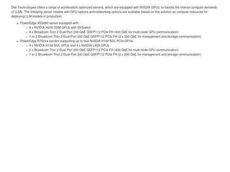 compute infrastructure generative ai in the enterprise with nvidia gpus dell networking and