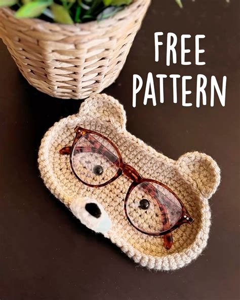 Free Pattern Viral Crochet Teddy Glasses Holder Beginner Friendly