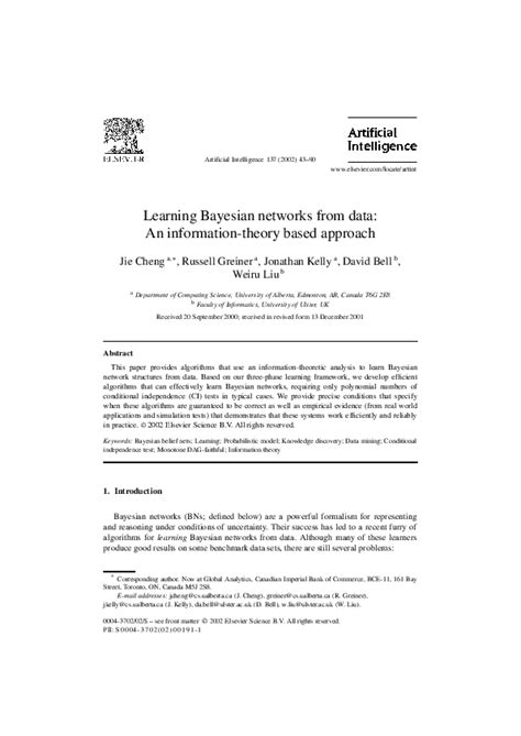 Pdf Learning Bayesian Networks From Data An Information Theory Based