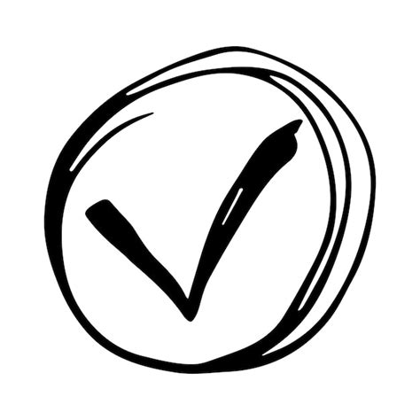 Premium Vector Hand Drawn Check Mark Illustration Marker Right Sign Clipart Ink Scribble