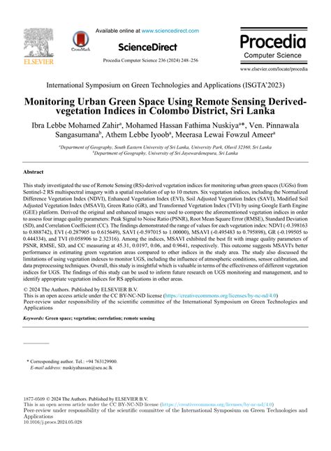 Pdf Monitoring Urban Green Space Using Remote Sensing Derived