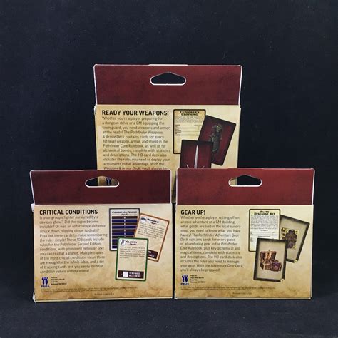 Pathfinder Rpg 2e Adventure Gear Deck Weapons And Armor Deck
